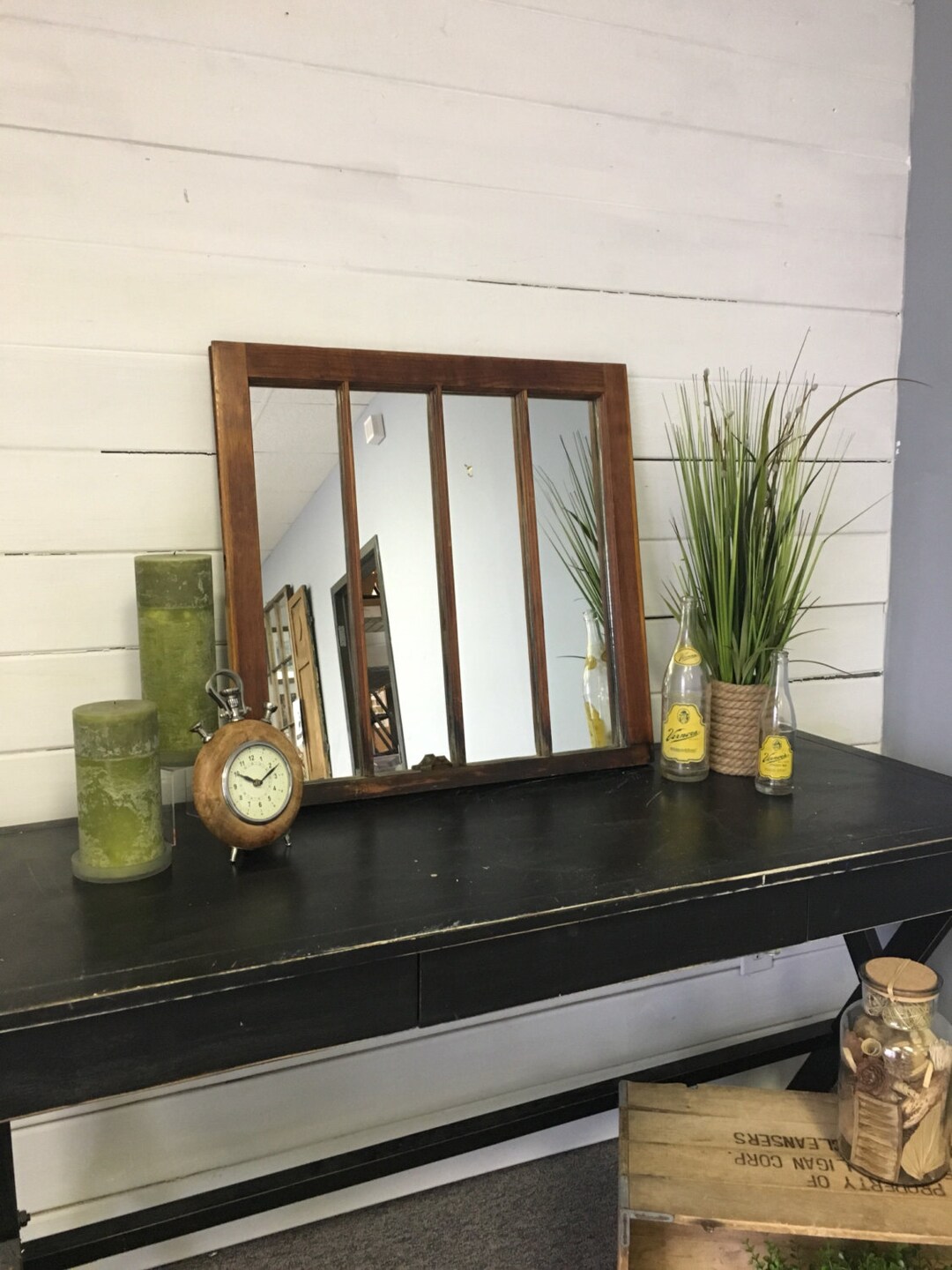 Rustic Barn Window Mirror From a Farmhouse in Richmond, VA Vintage ...