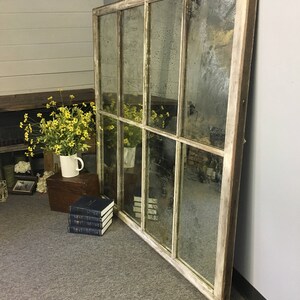 Distressed Barn Window Mirror, Rustic XL Wall Mirror With Trendy ...