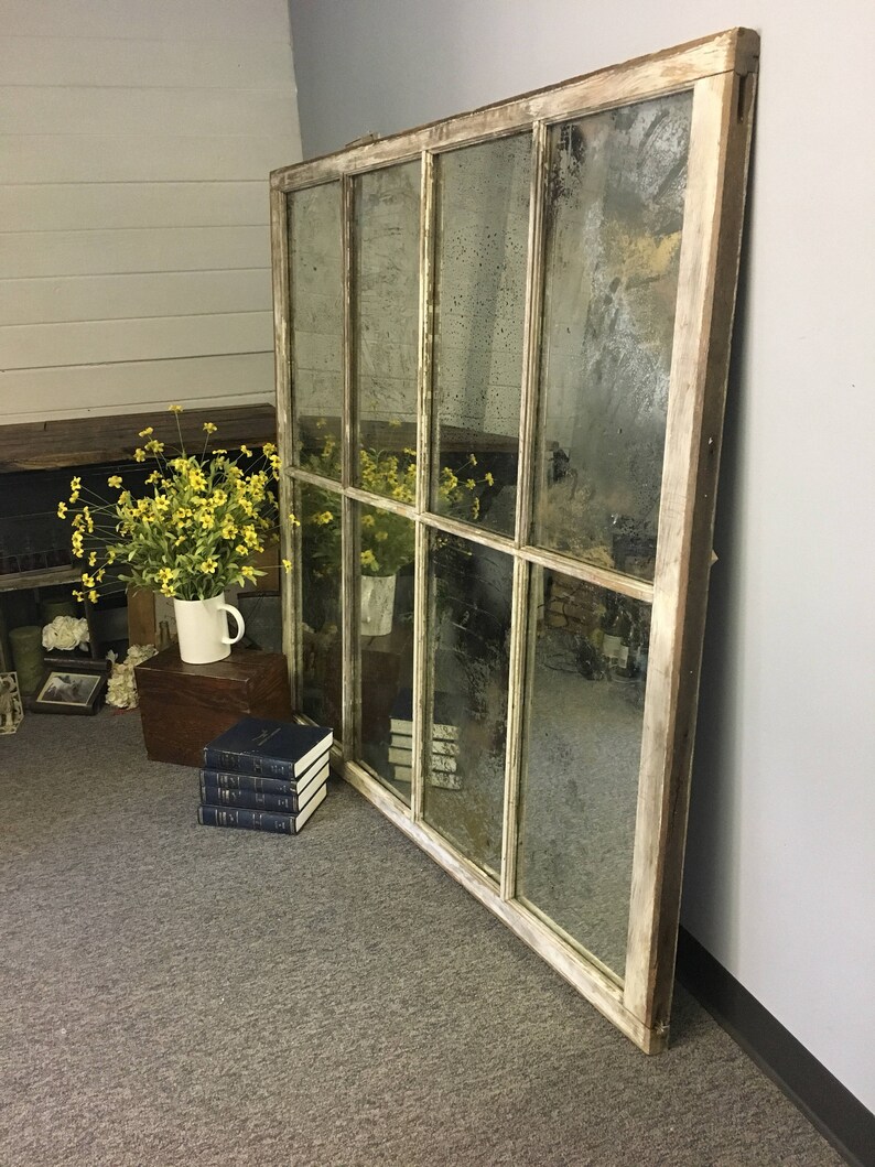 Distressed Barn Window Mirror Rustic XL Wall Mirror With | Etsy