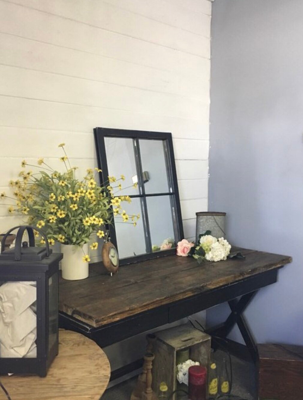 Distressed Black Barn Mirror with amazing thick frame. | Etsy