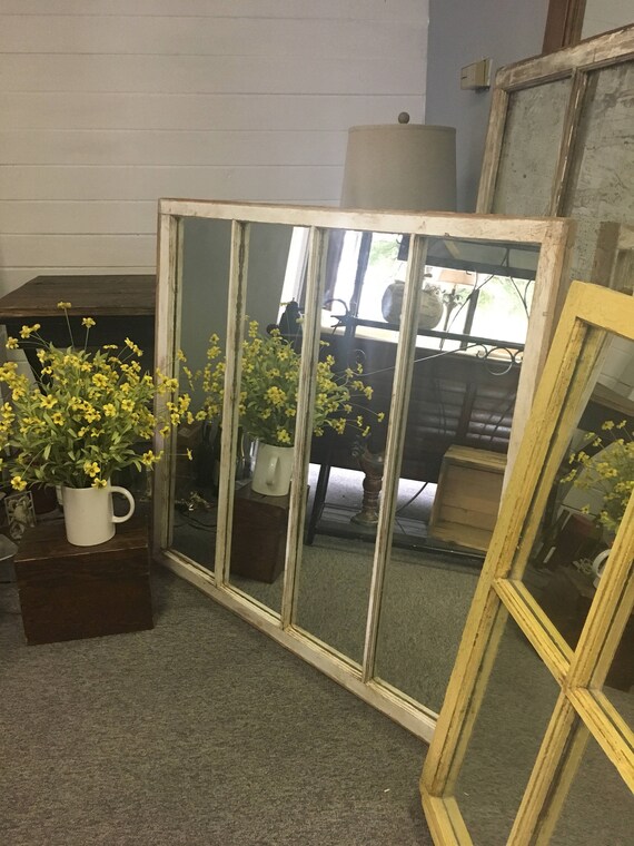 XL White Barn Mirror Made From an Antique Window. 100% Real. A - Etsy