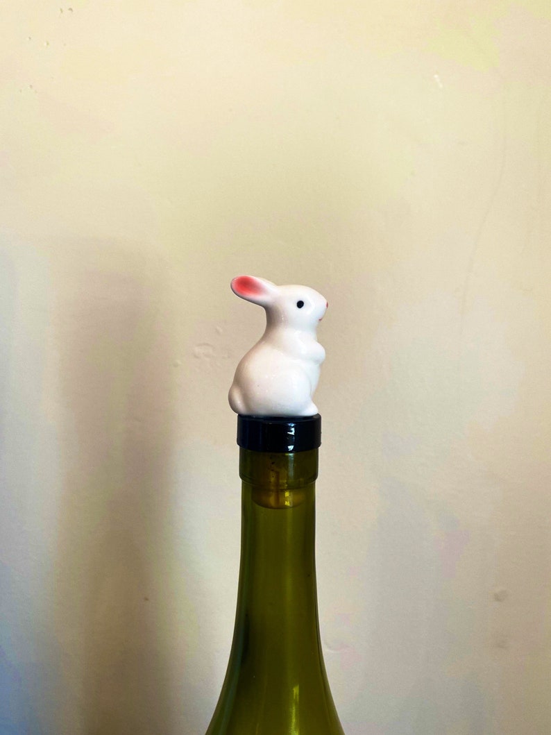 Rabbit Bottle Stopper Beautiful white rabbit to decorate any | Etsy
