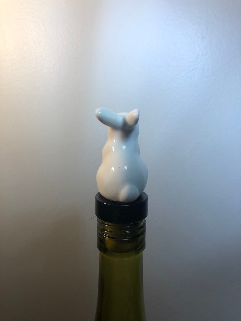 Rabbit Bottle Stopper Beautiful white rabbit to decorate any | Etsy