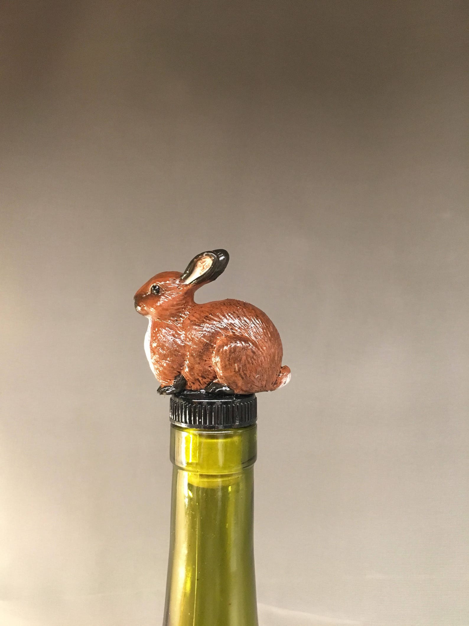 Rabbit Wine Stopper, Wine Gift, Wine Gifts, Rabbit Gift, Bunny, Brown ...