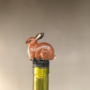 Rabbit Wine Stopper, Wine Gift, Wine Gifts, Rabbit Gift, Bunny, Brown ...