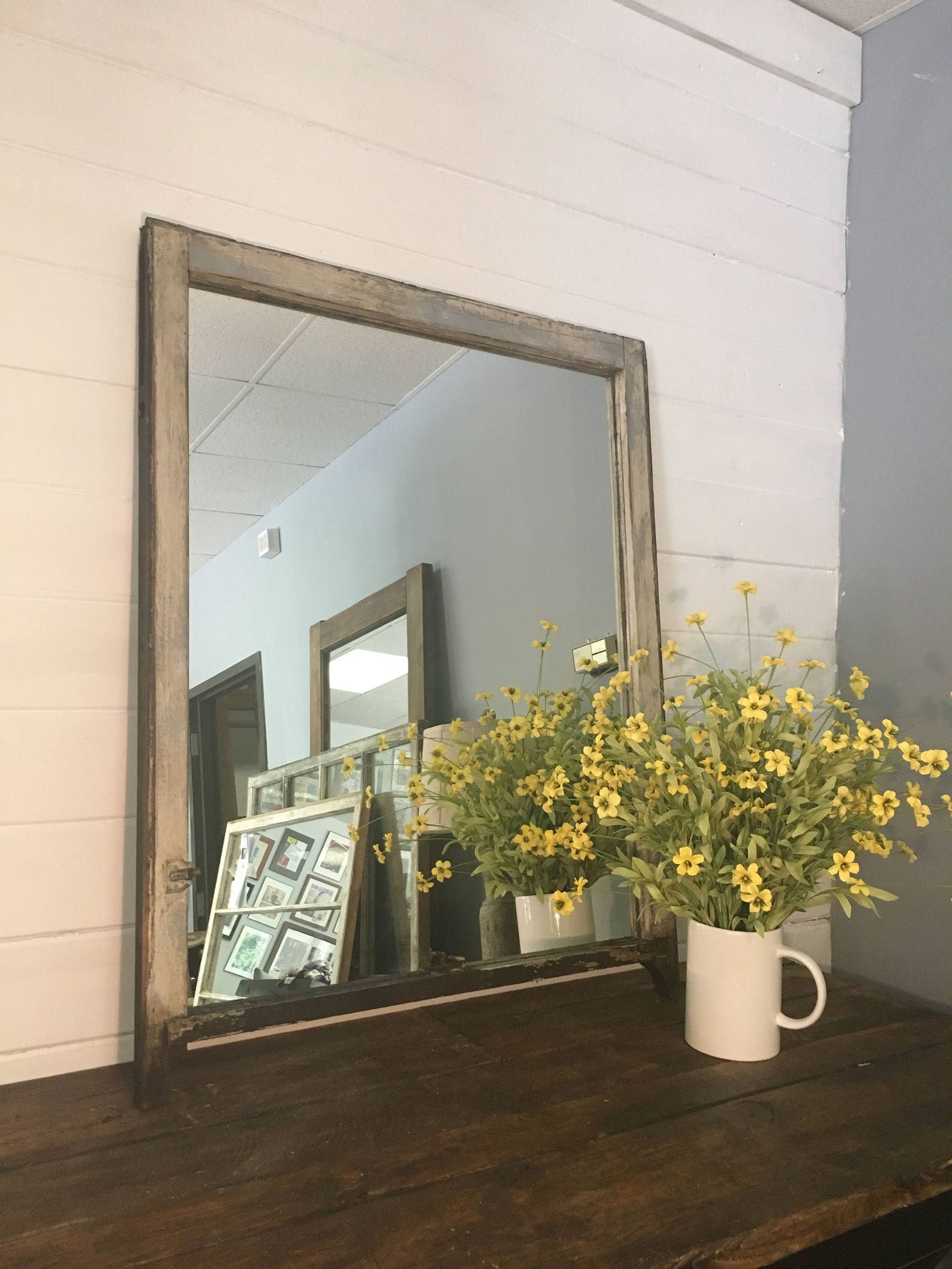 Rustic Barnwood Mirror Made for a Very Old Home | Etsy