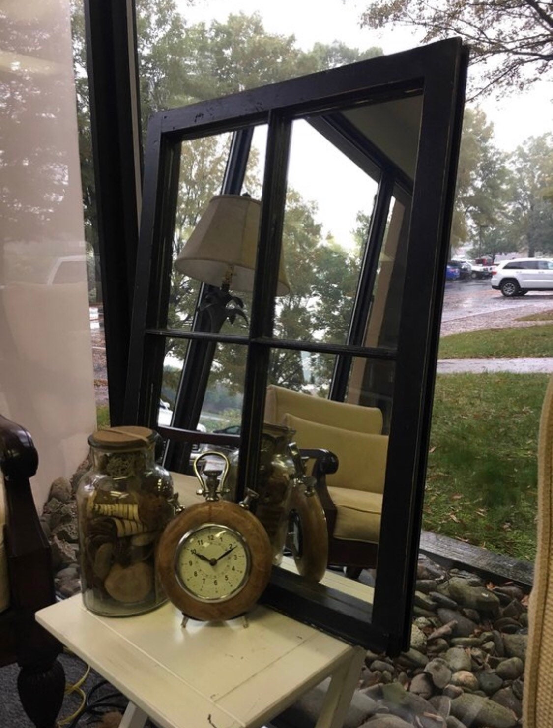 Distressed Black Barn Mirror with amazing thick frame. | Etsy
