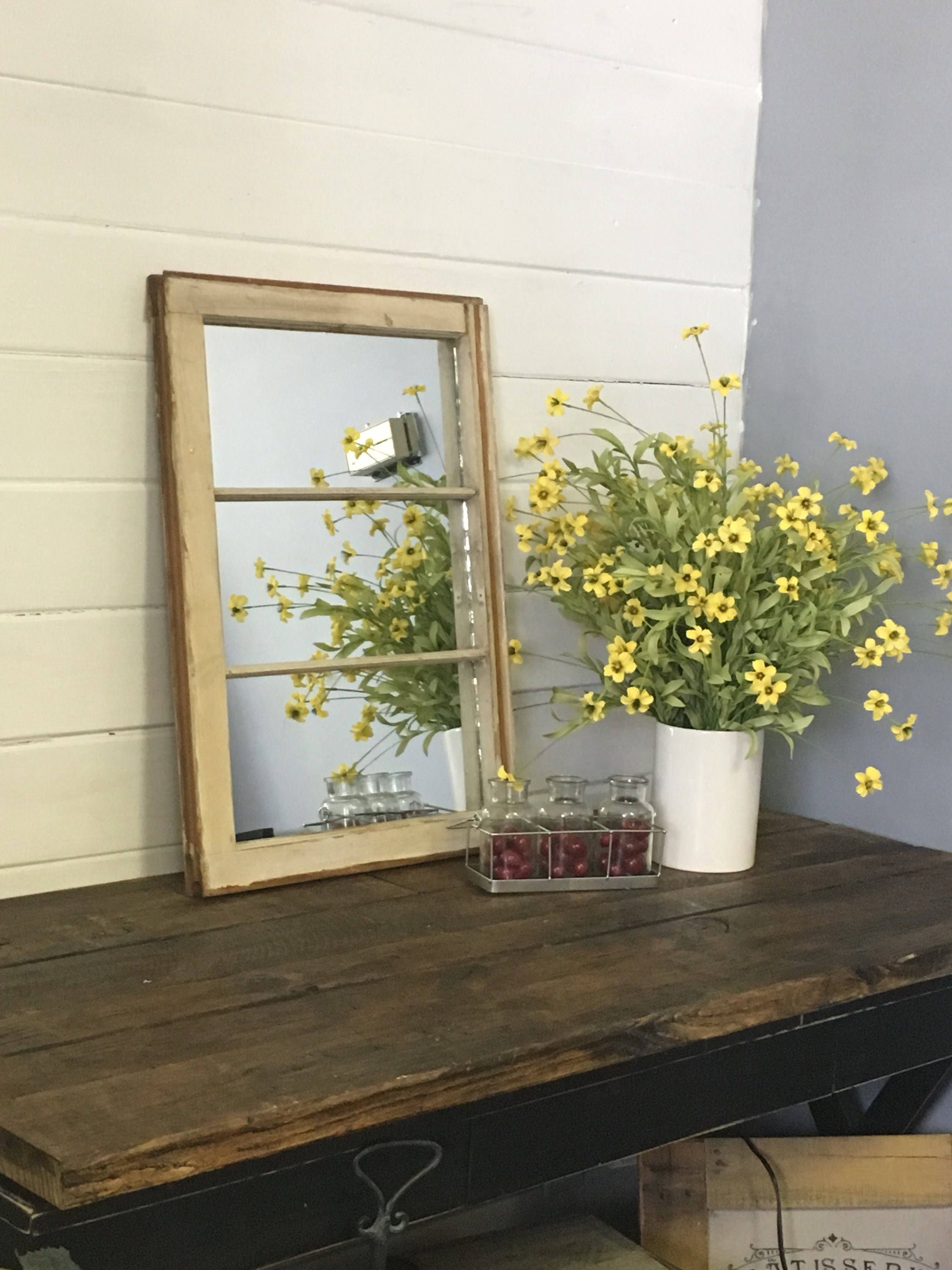 Rustic White Farmhouse Mirror made for a very od barn | Etsy