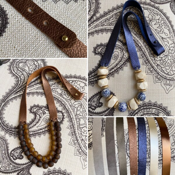Leather Strap Necklace - Etsy