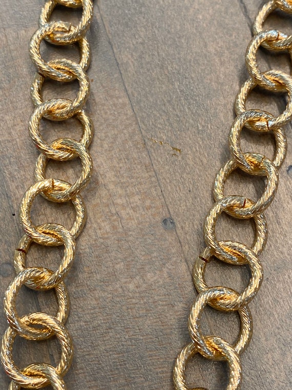 1 or 2 Feet Gold Chain Round Link Chain Textured Chain Gold - Etsy
