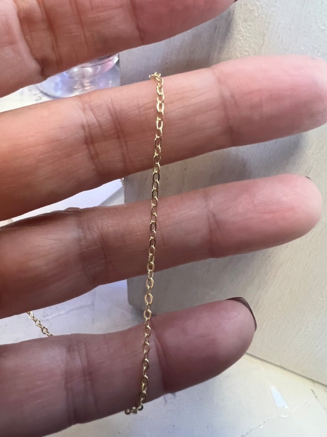 Dainty Gold Chain Gold Chain 1.5mm Link Thin Gold Chain Cable Chain ...