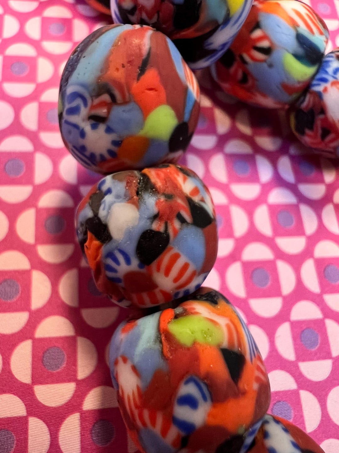 Handmade African Multicolor Beads, Large Hole (14mm, 23pc) - Etsy