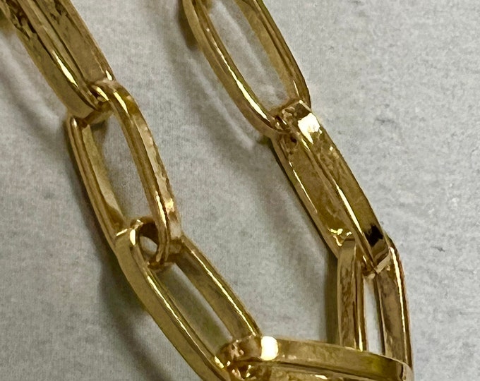 Gold Fill Chain Paperclip Chain 12mm X 5mm Square Edge Gold Link Chain ...