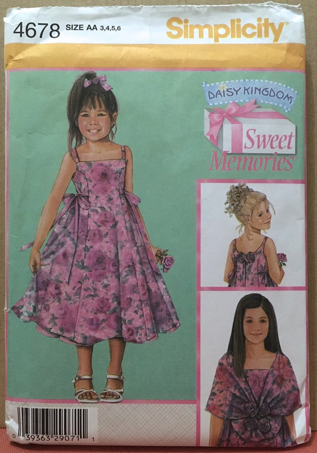 Simplicity 4678 Daisy Kingdom Childs Dress and Shawl Sewing - Etsy