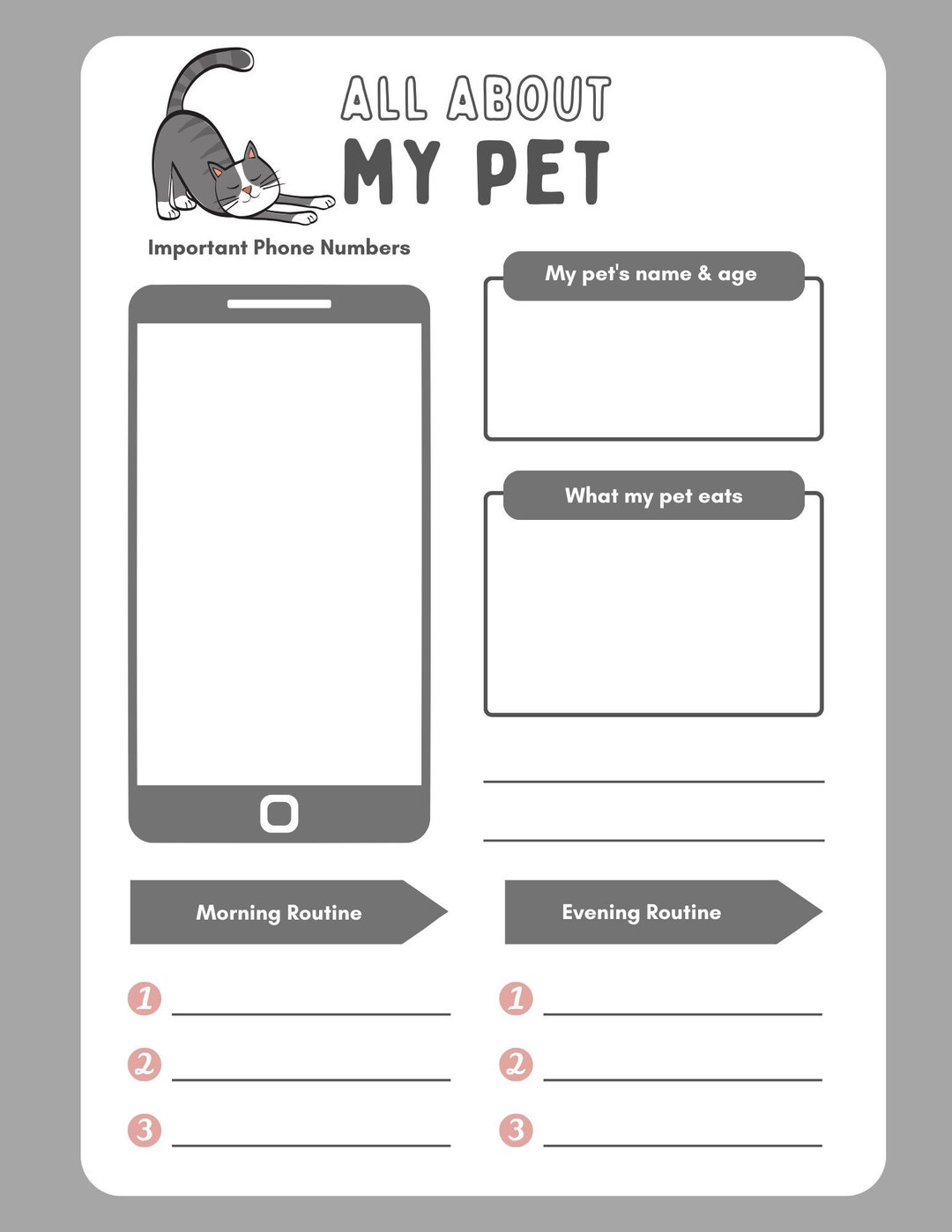 Cat Sitter Checklist Notes - Etsy