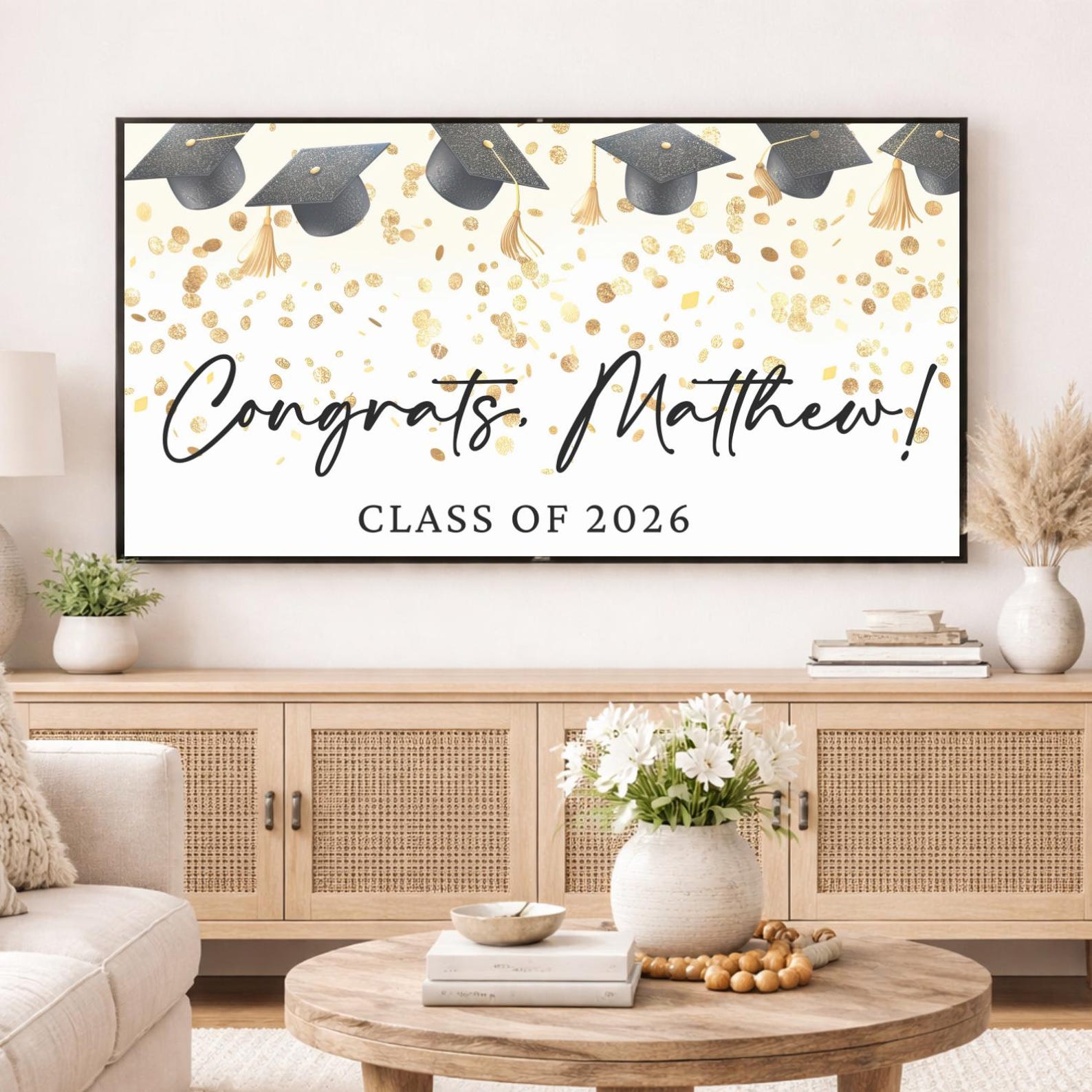 Personalized Graduation Samsung Frame TV Art | Class of 2026 Congrats ...