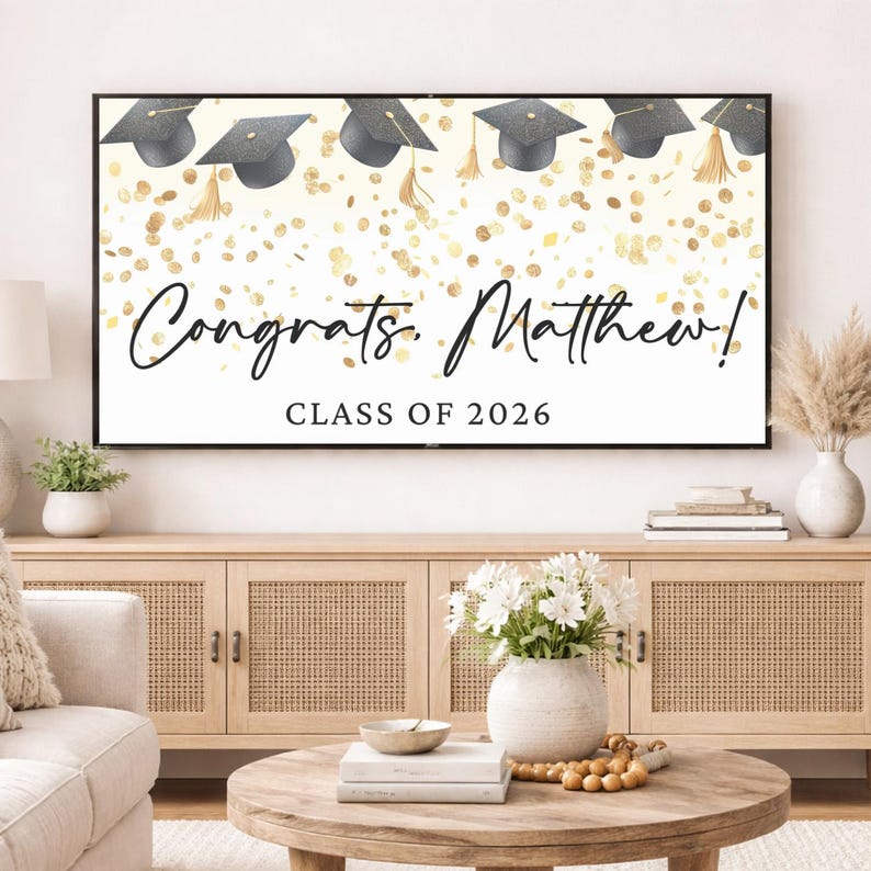 Personalized Graduation Samsung Frame TV Art | Class of 2026 Congrats ...