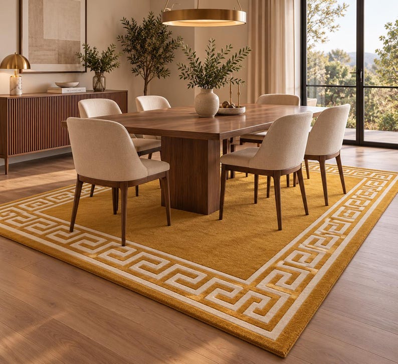 Hand Tufted Wool Rug | Minimalist Mustard Yellow Area Rug - Etsy UK