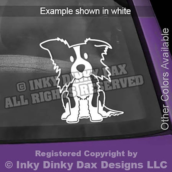 Border Collie Cartoon Vinyl Decal | Etsy