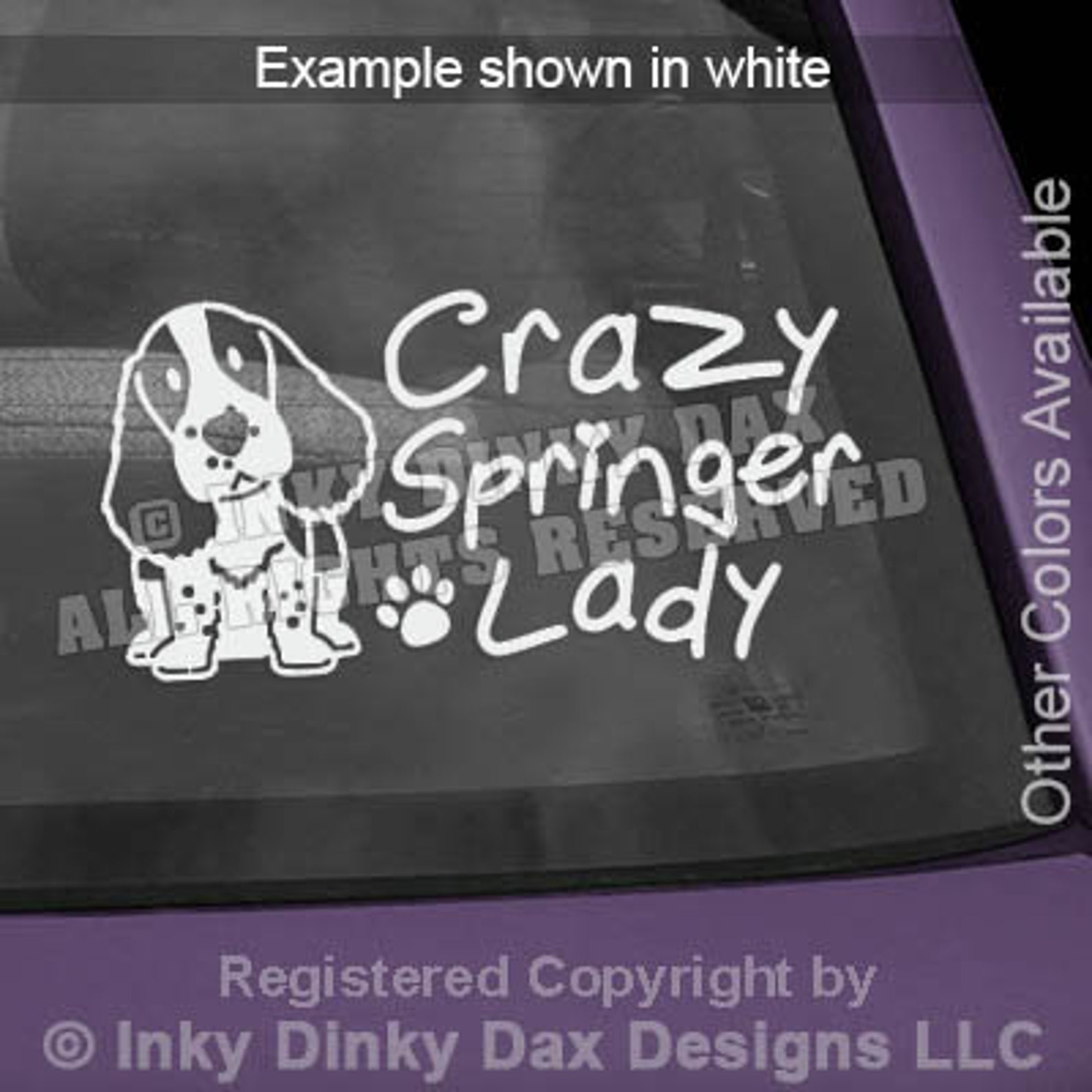 English Springer Spaniel Crazy Lady Decal - Etsy