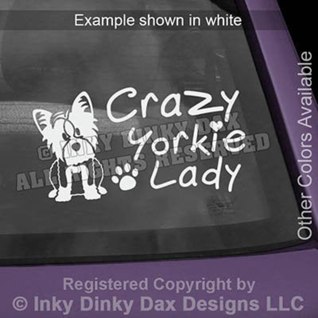 Yorkshire Terrier Crazy Yorkie Lady Decal - Etsy