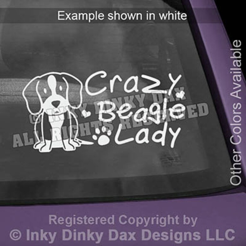 Beagle Crazy Lady Decal - Etsy