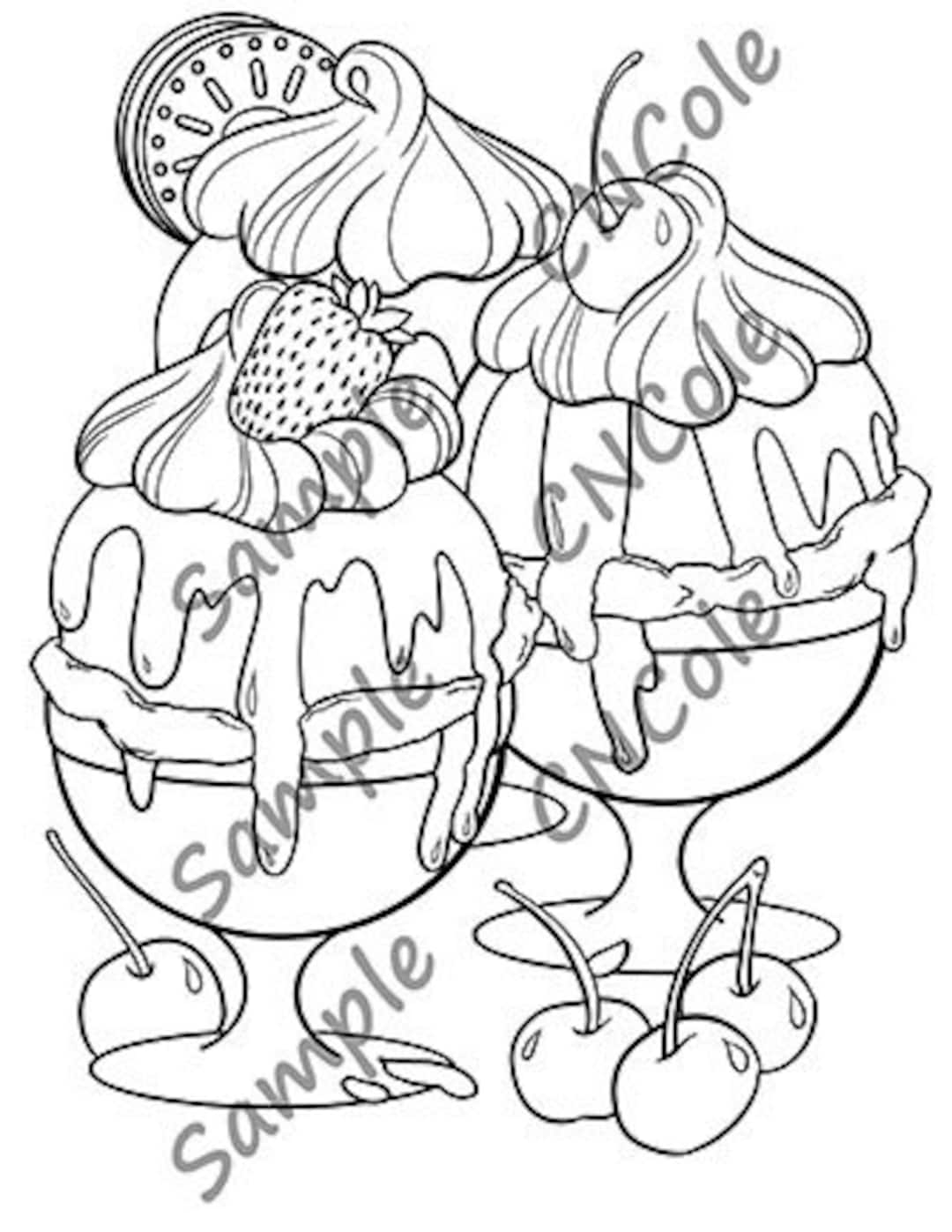 Coloring Pages Of Ice Cream Sundaes