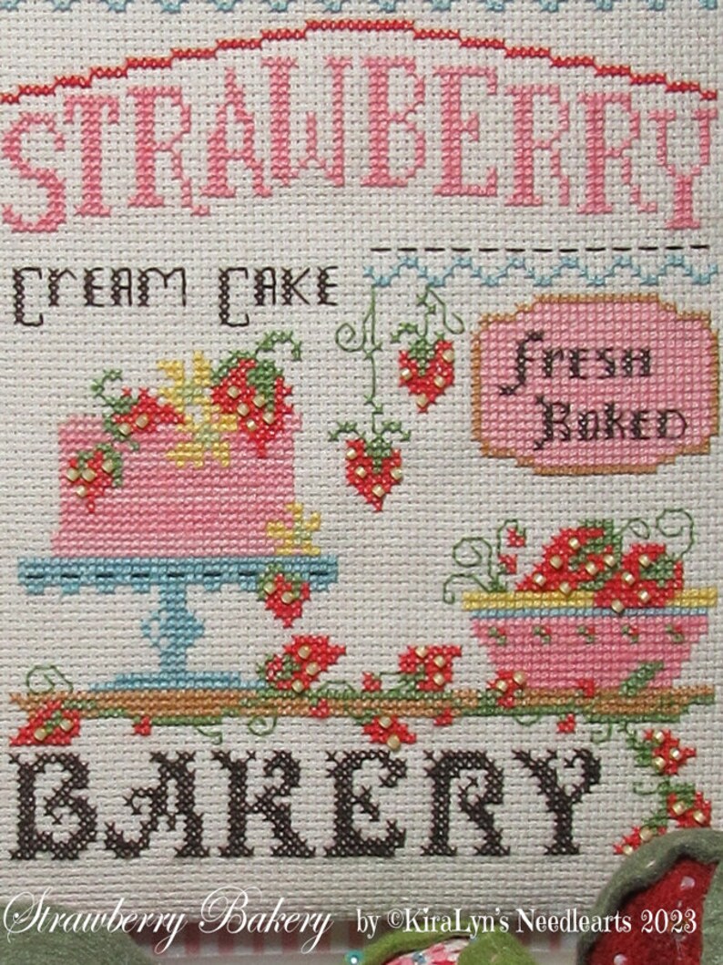 Strawberry Bakery Cross Stitch Pattern Pdf Download by Kiralyns Needlearts - Etsy