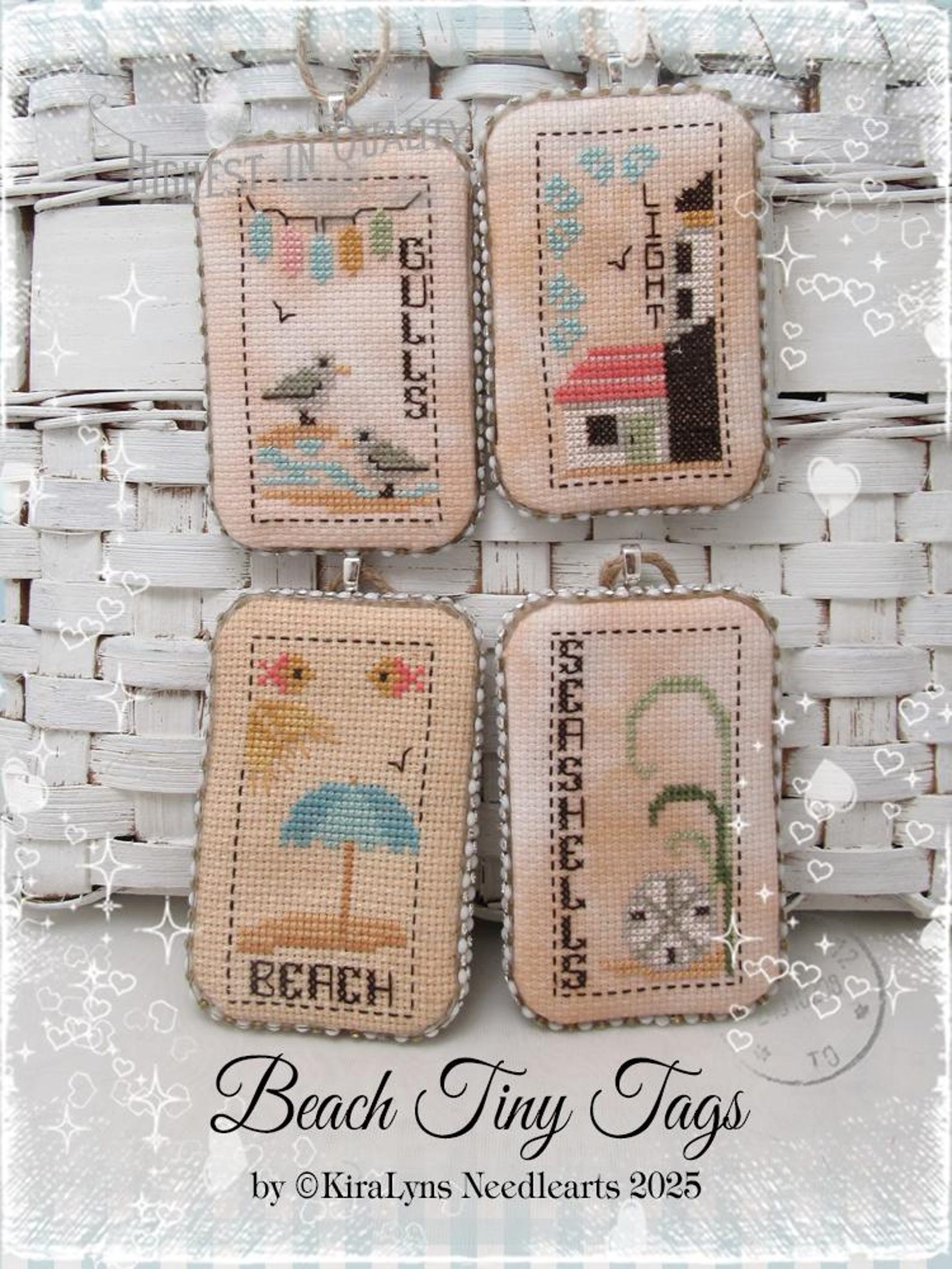 Beach Tiny Tags - Beach Cross Stitch Pattern - Pdf Download by Kiralyns ...