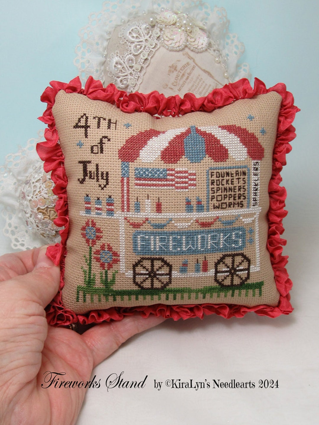 Fireworks Stand - Patriotic Cross Stitch Pattern - Instant Pdf Download ...