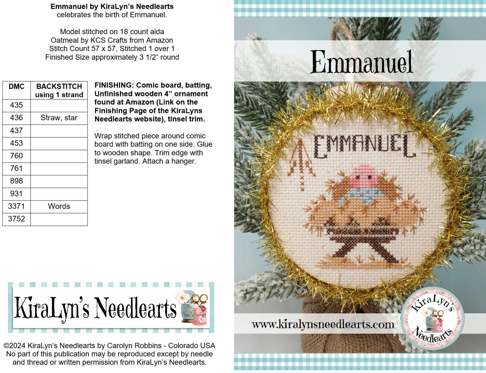 Emmanuel - Christian Cross Stitch Pattern - Instant Pdf Download ...