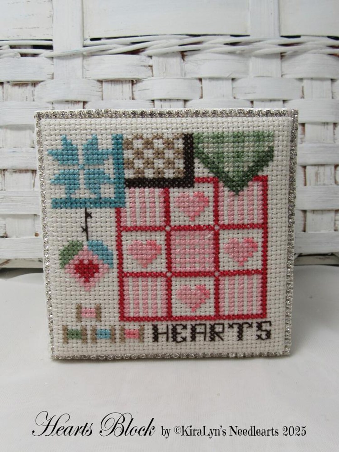 Hearts Block - Quilt Blocks Cross Stitch Pattern - Pdf Download by ...