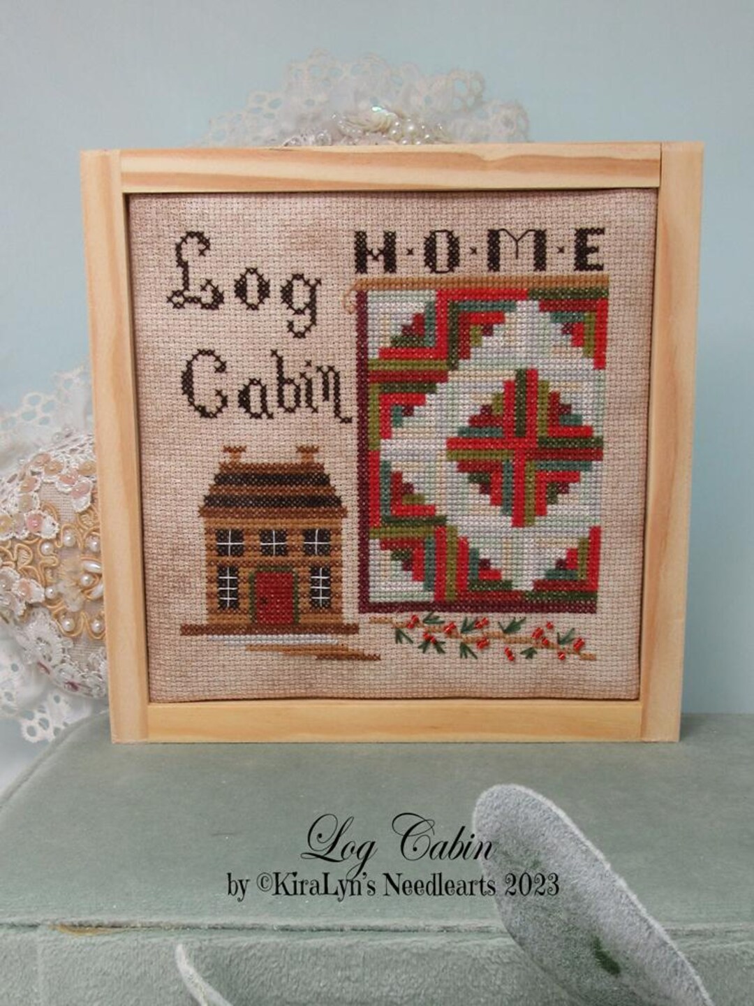 Log Cabin - Quilt Cross Stitch Pattern - Instant Pdf Download - Winter ...