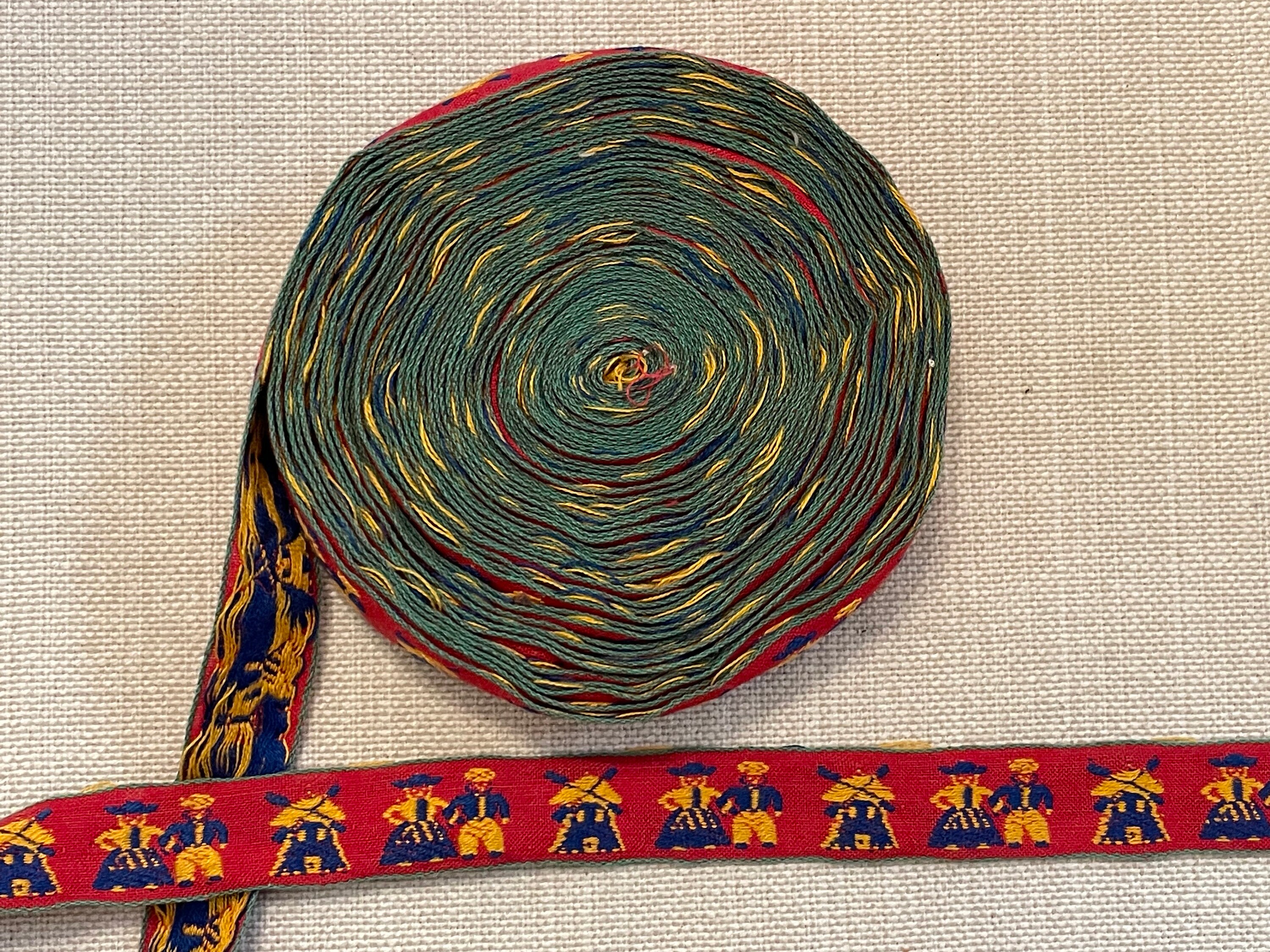 Vintage Dutch Theme Jacquard Trim Ribbon Woven Edging Windmills Holland ...