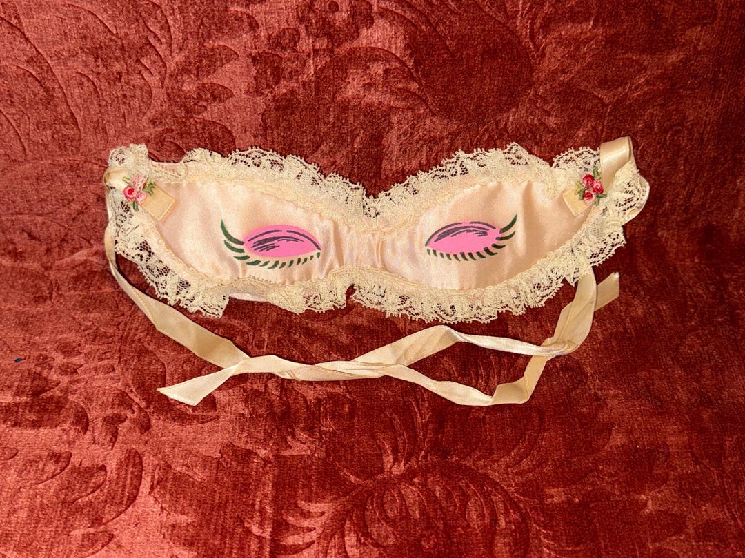 Rare Vintage 1940s Painted Eye Sleep Mask Satin Lace and Velvet - Etsy