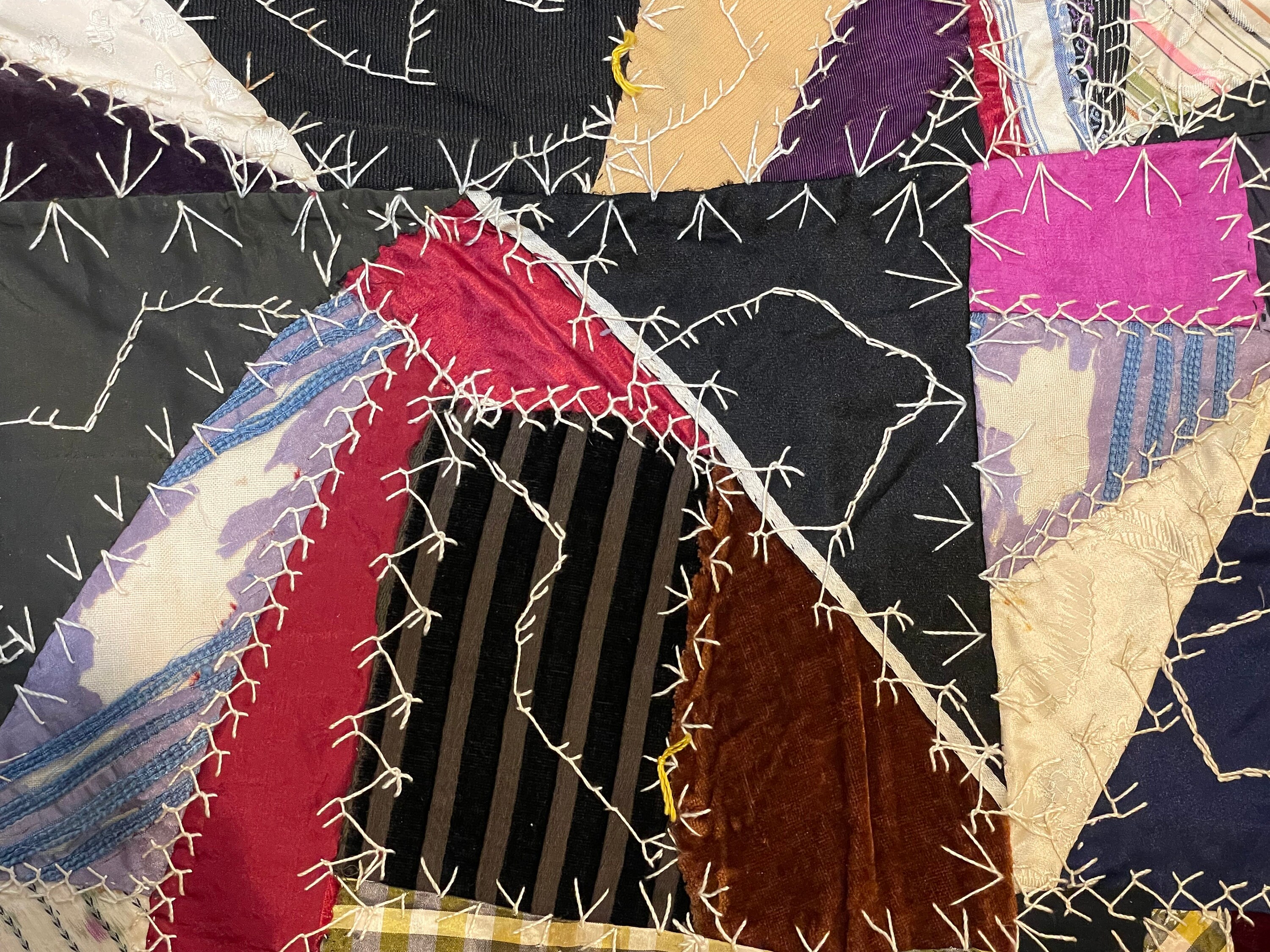 Antique Crazy Quilt Silks and Velvet Hand Embroidered - Etsy