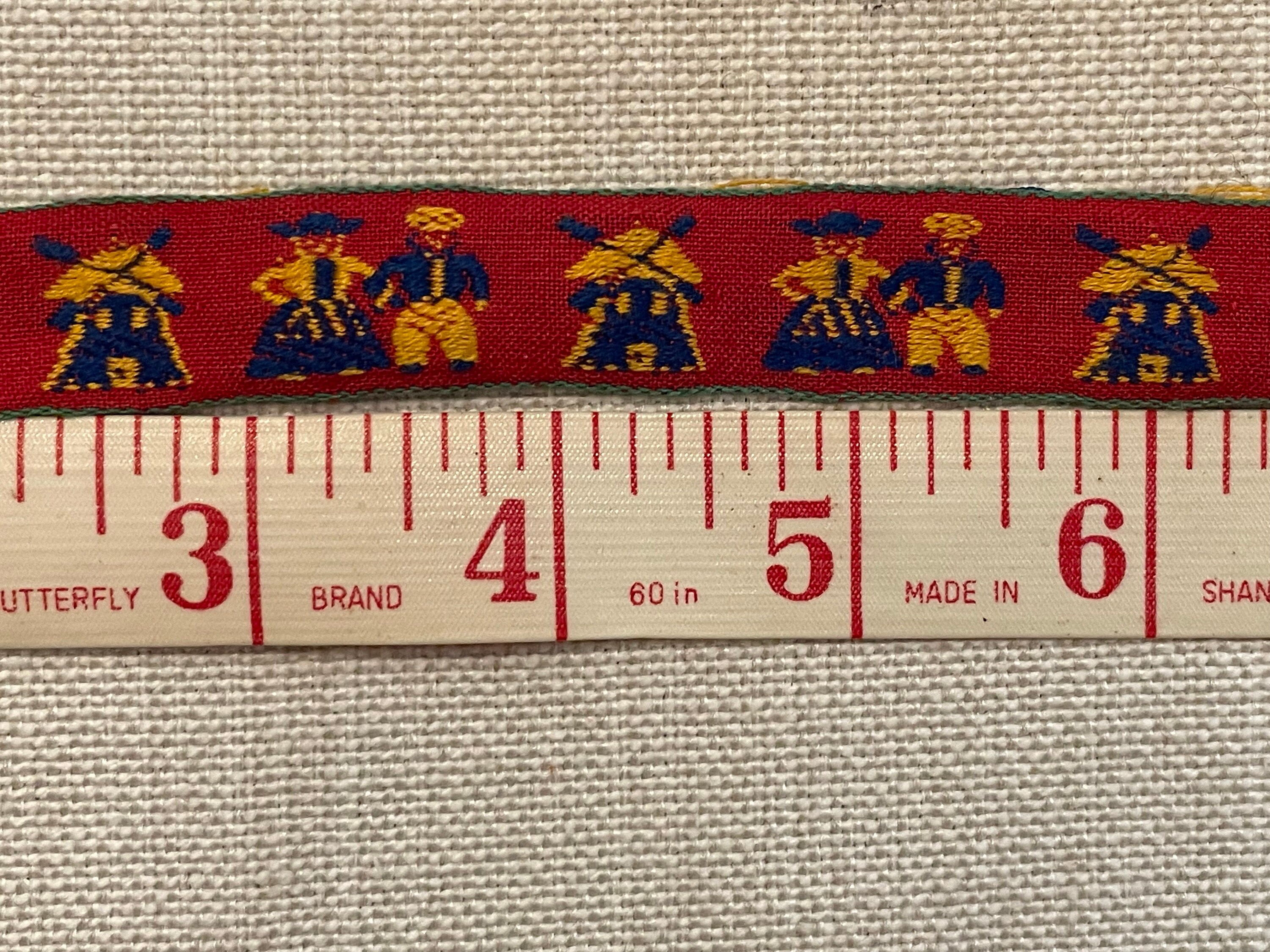 Vintage Dutch Theme Jacquard Trim Ribbon Woven Edging Windmills Holland ...
