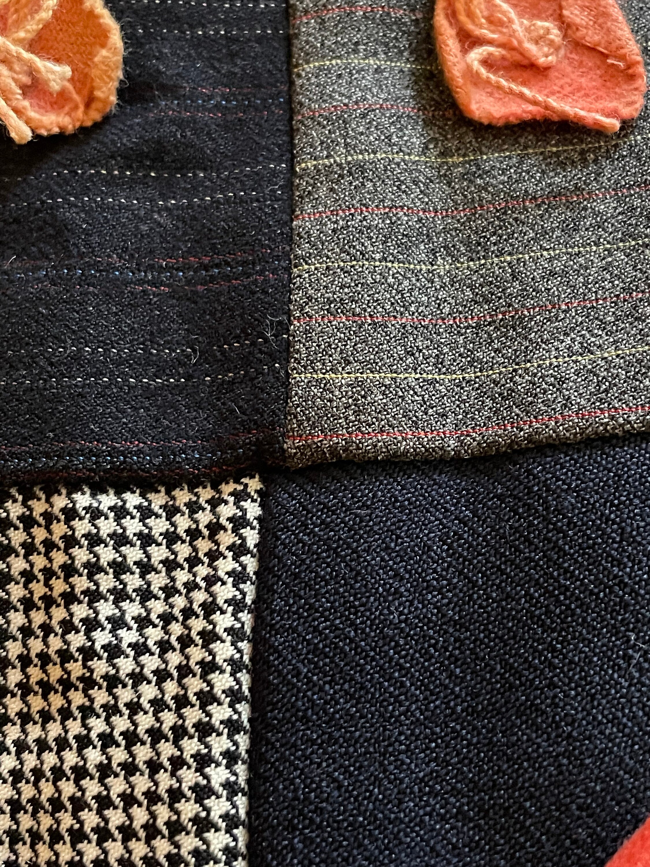 Unique 1940s Primitive Hand Tied Wool Patchwork Quilt With Red Dots ...