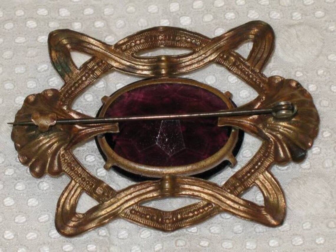 Vintage Antique EDWARDIAN SASH PIN With Large Amethyst Purple Stone - Etsy