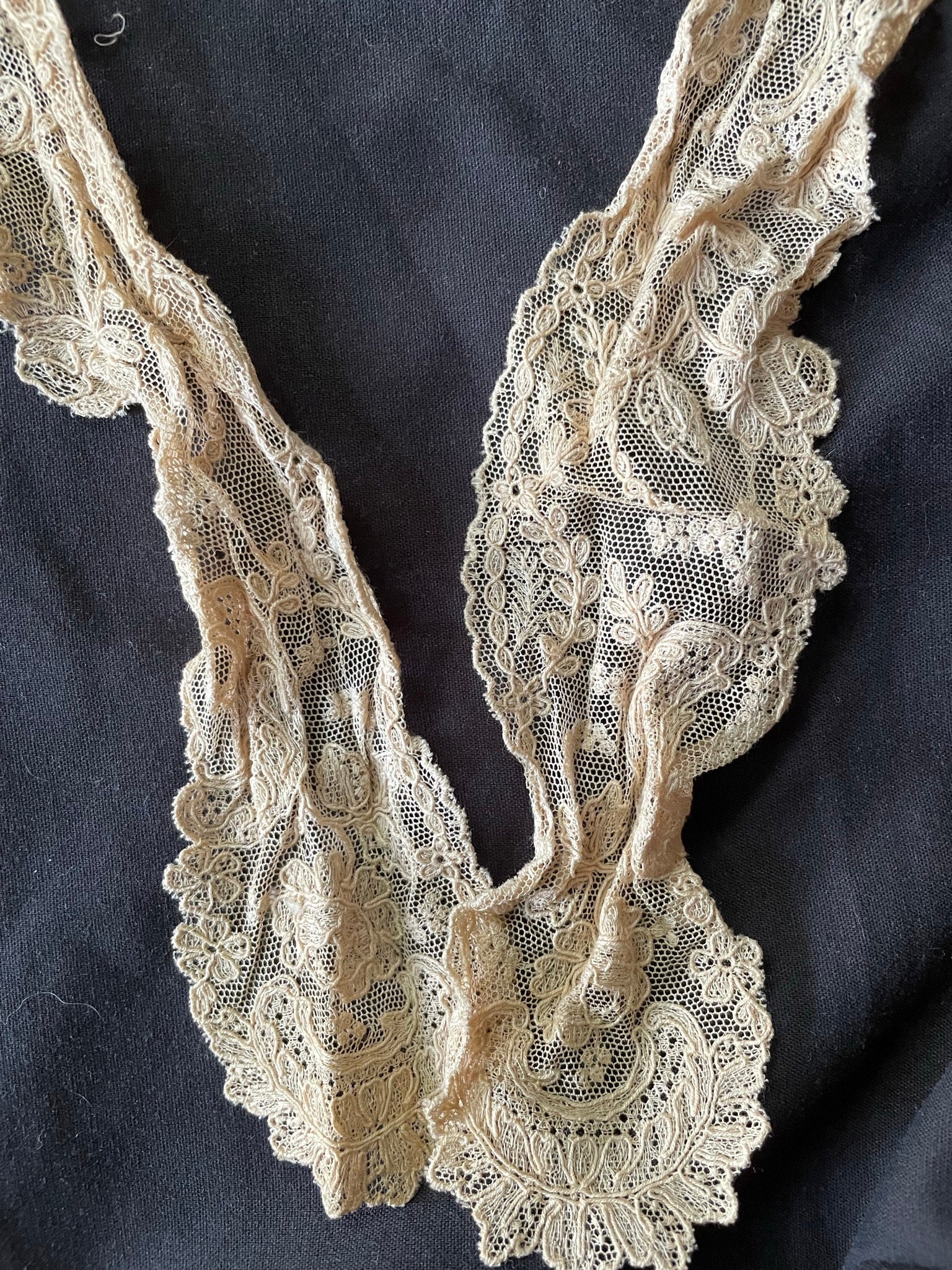 Antique Victorian Lace Collar Originally With Jenkins Bow, Circa 1900 ...