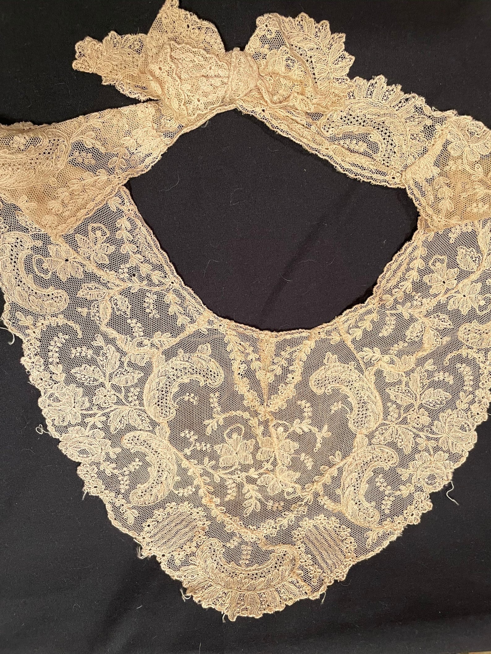 Antique Victorian Lace Collar Originally With Jenkins Bow, Circa 1900 ...