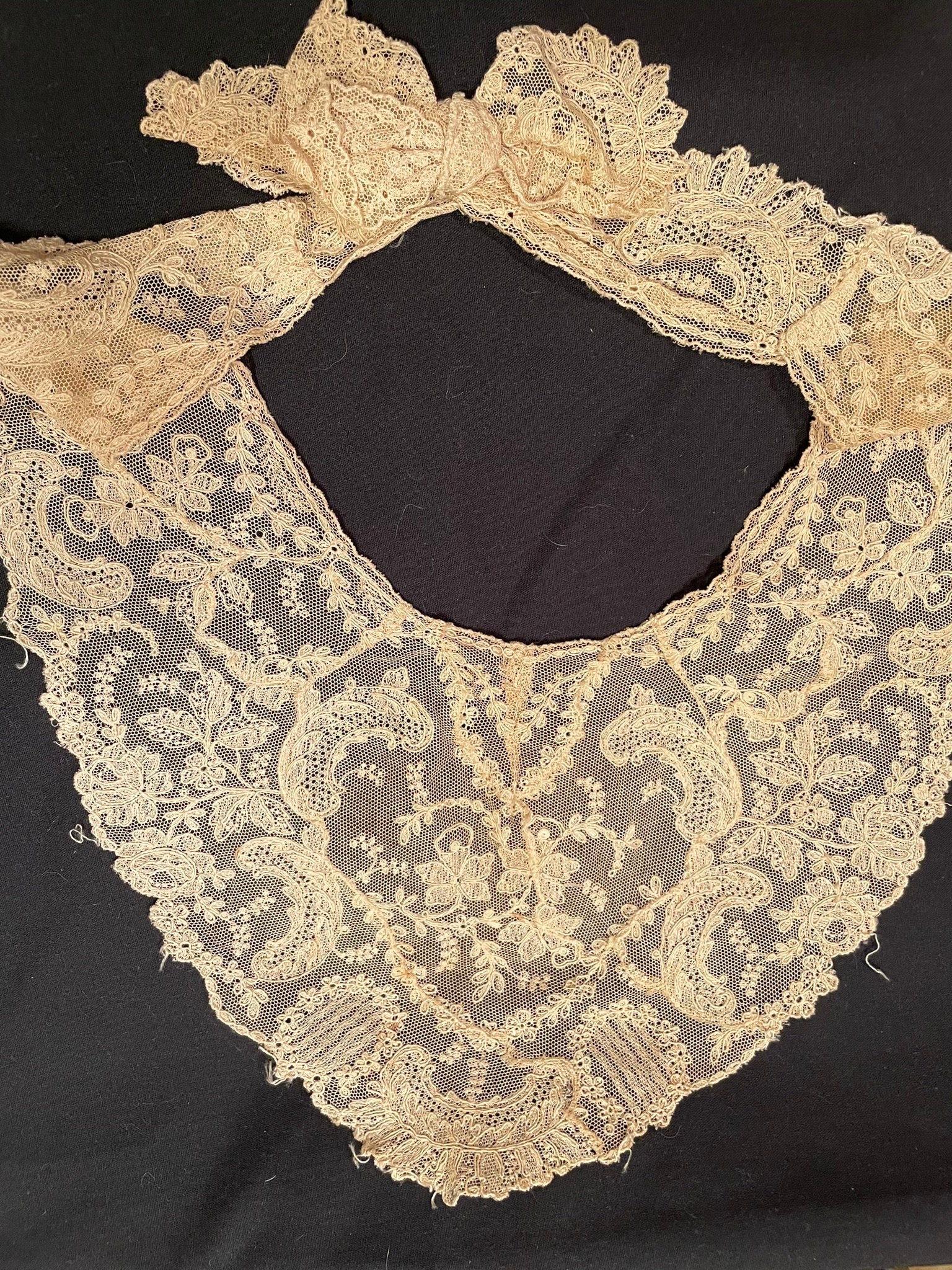 Antique Victorian Lace Collar Originally With Jenkins Bow, Circa 1900 ...