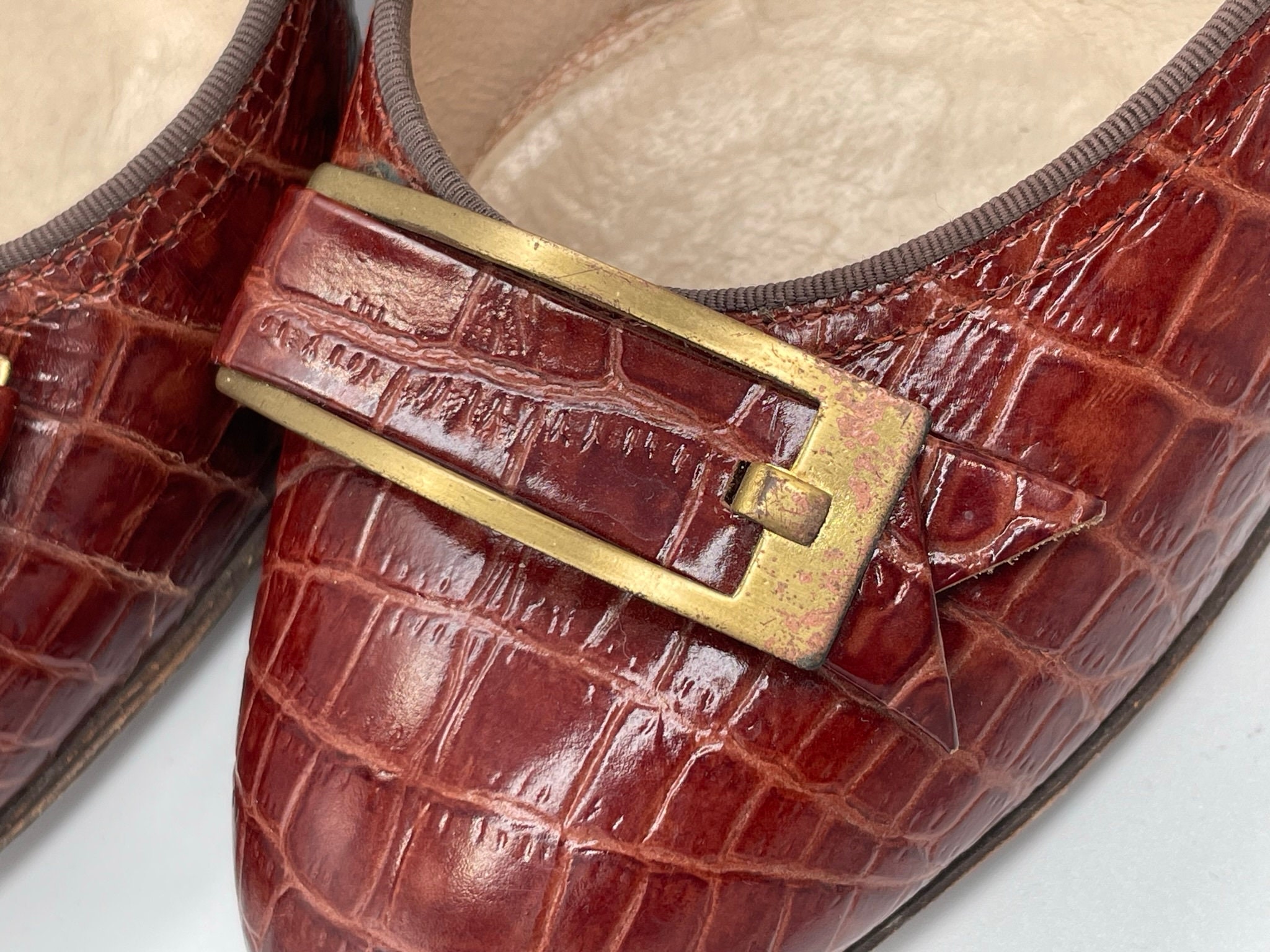 Vintage 1940s Brown Leather Red Cross Shoes - Etsy