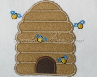 Beehive Monogram Digital Machine Embroidery Applique Design 4 Sizes, Beehive Applique, Monogram ...