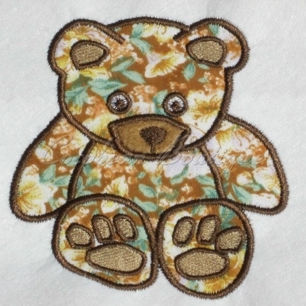 Embroidered Teddy Bear Applique Pattern - Etsy