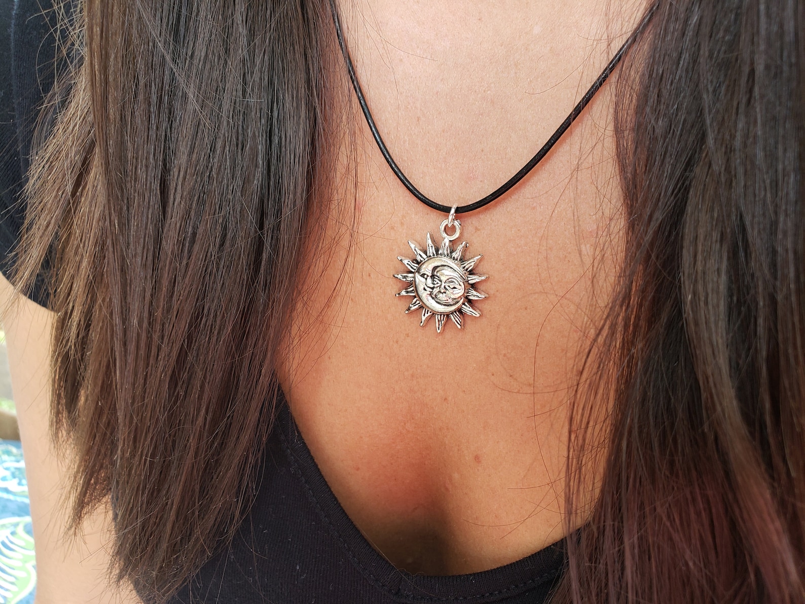 Collar de plata sol y luna luna de plata y collar de amistad - Etsy España