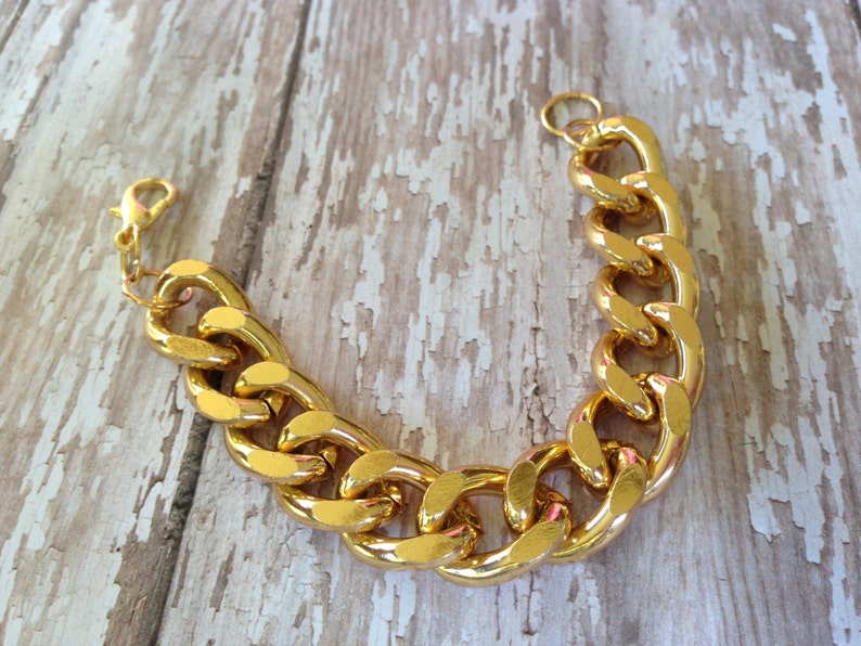 Chunky Chain Bracelet Gold Chunky Statement Bracelet Gold - Etsy