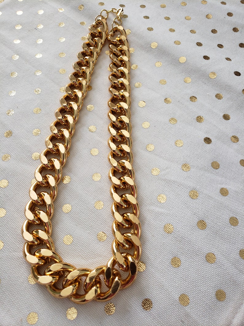 Chunky Gold Chain Necklace/choker Chunky Chain Necklace - Etsy