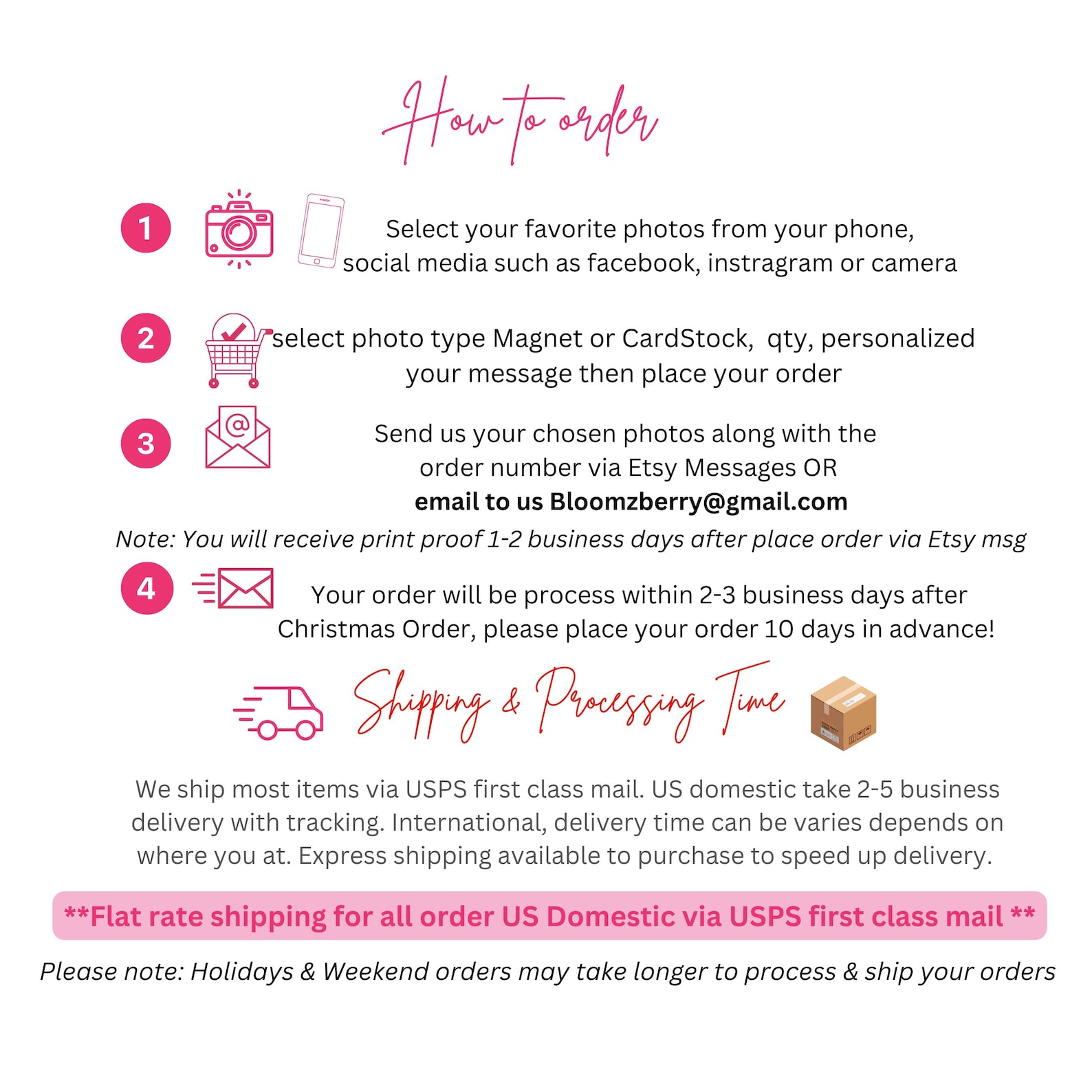 Custom Photo Magnet With Text | Photo Booth Strips | Personalize Photo ...