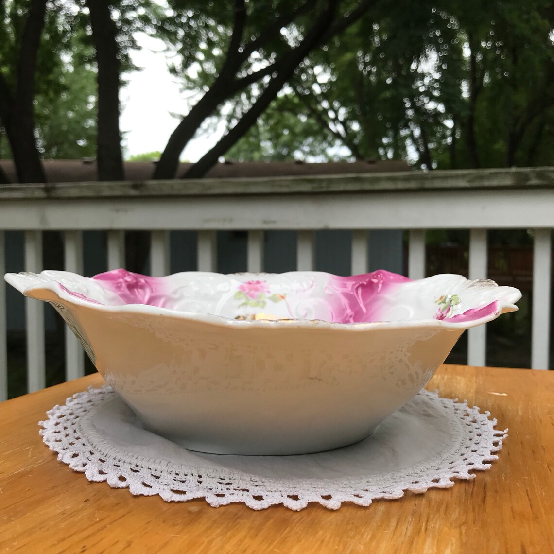 Vintage Bowl With Roses Large // Serving Bowl // China - Etsy